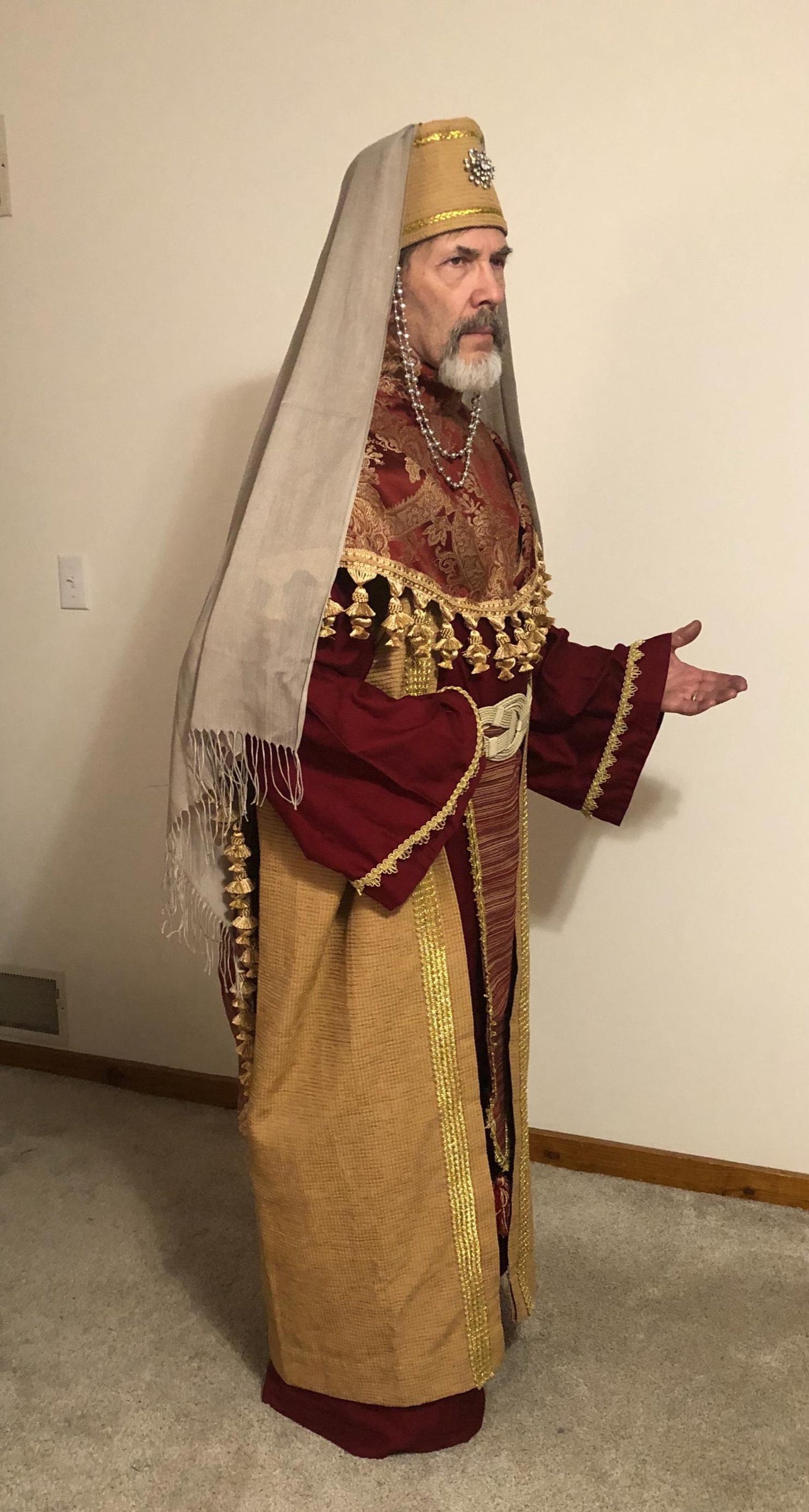 Wisemen Men’s Costume Maroon Bible King Magi Purim Xerxes Nativity ...