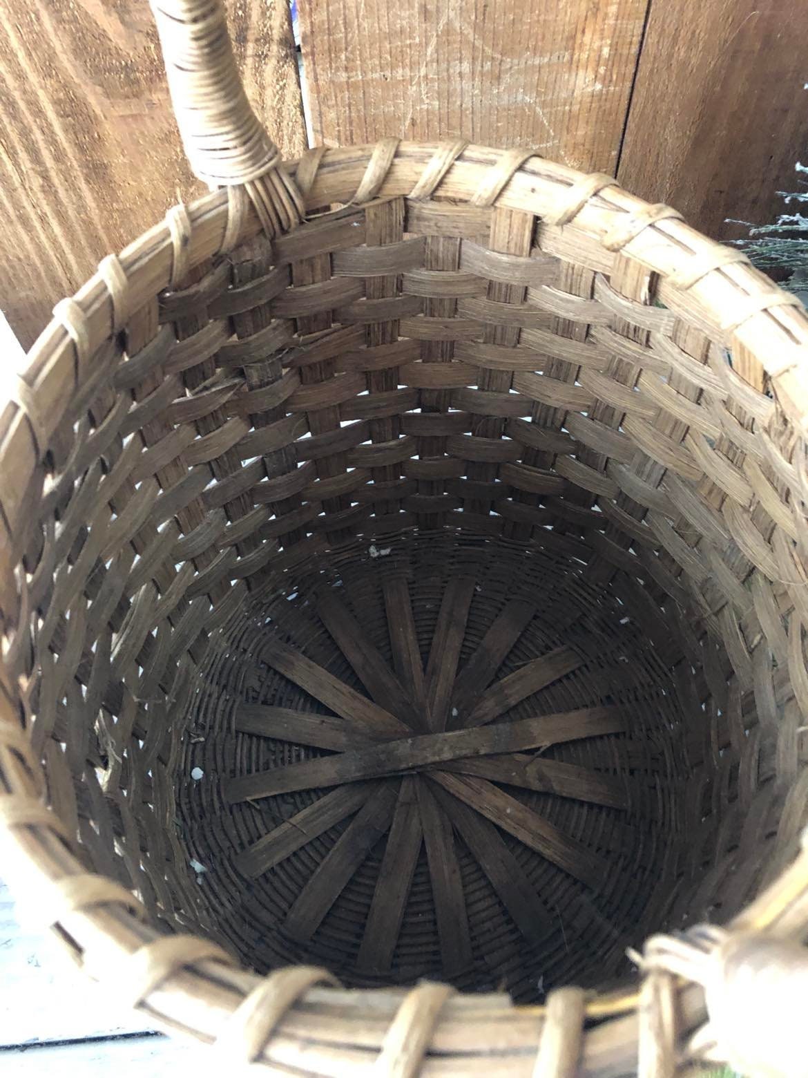 Vintage Flared Handmade Deep Gathering Basket - Etsy