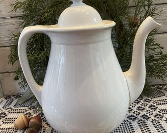 Antique Ironstone Teapot | Wm. ADAMS & Sons English Teapot | White ...