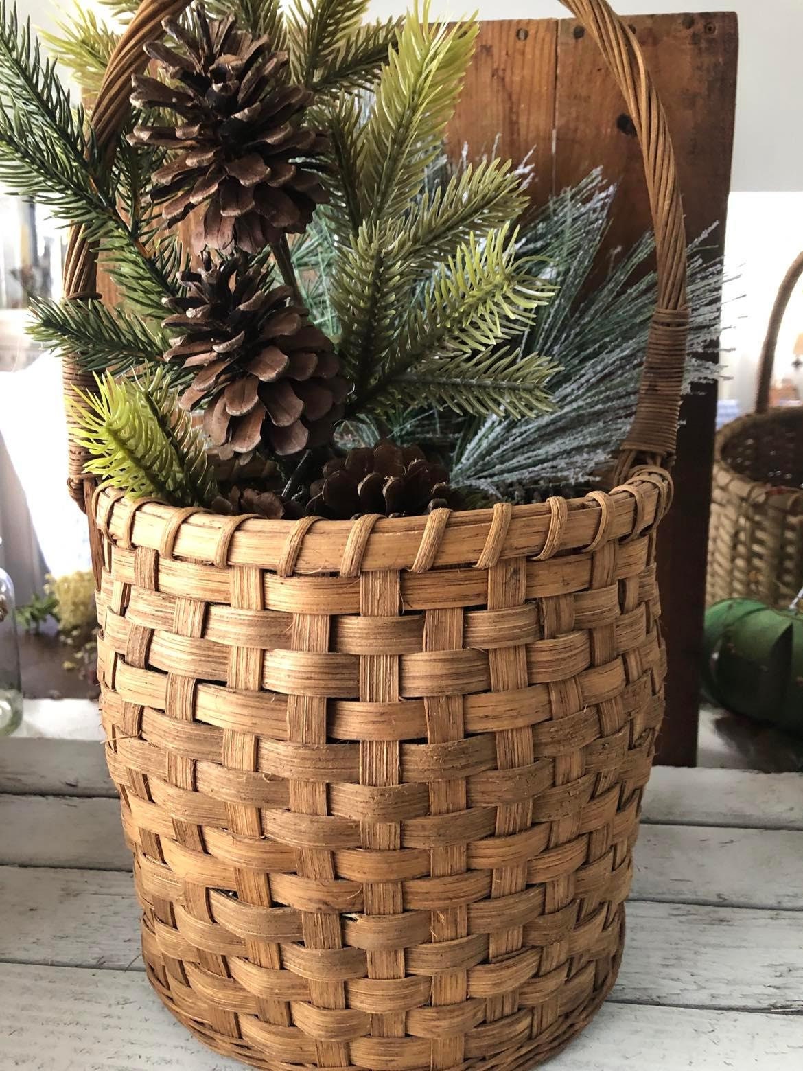 Vintage Flared Handmade Deep Gathering Basket - Etsy