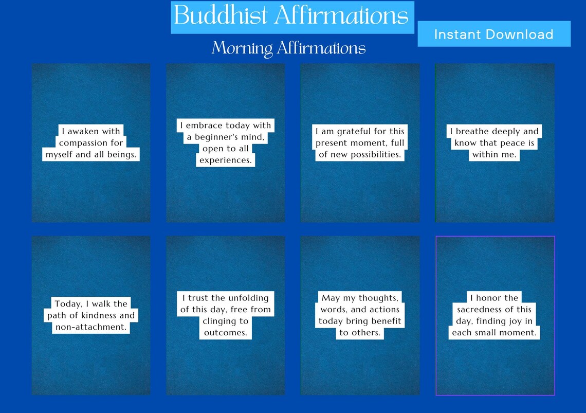 Buddhist-inspired Affirmation Cards | Morning, Daytime & Evening ...