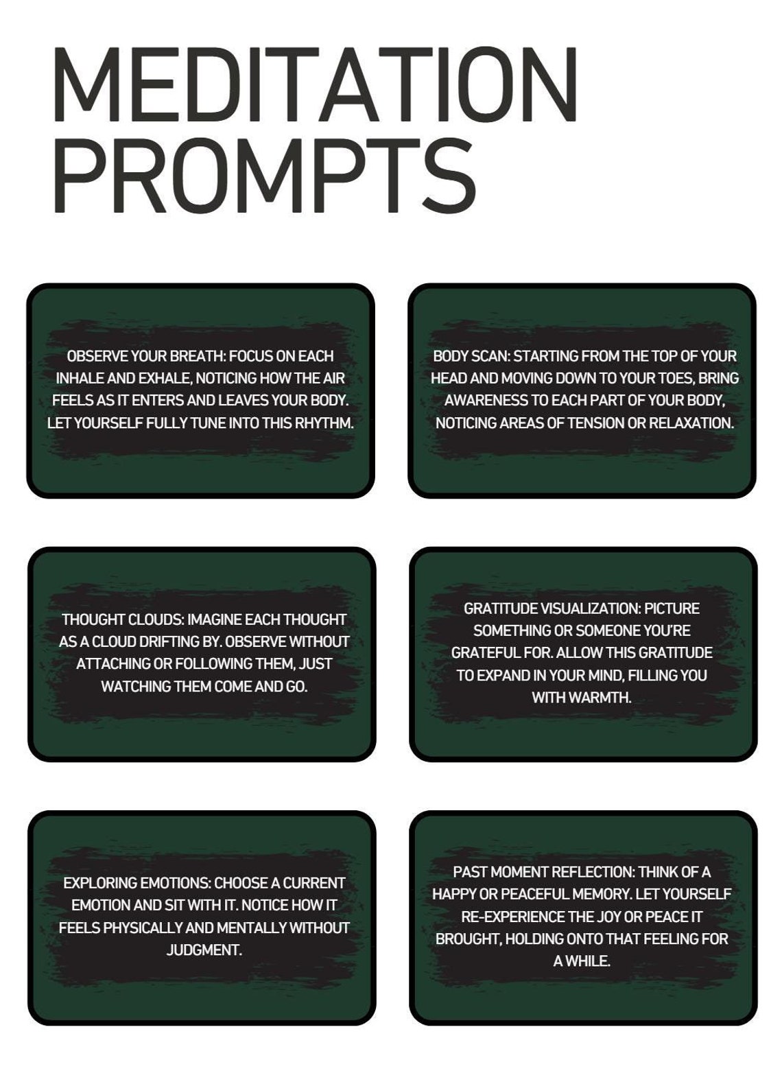 Minimalist Self-care Meditation Prompts | 30 Unique Exercises for ...