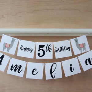 Alpaca Birthday Banner Custom Age and Name Llama Birthday - Etsy