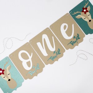 One Banner First Birthday Winter Theme Christmas Deer - Etsy