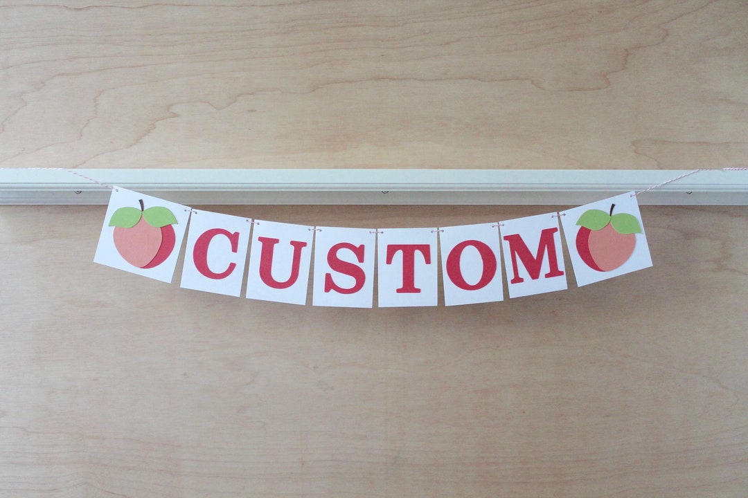 Peach Banner Custom Text or Name Peach Baby Shower or Birthday Party ...