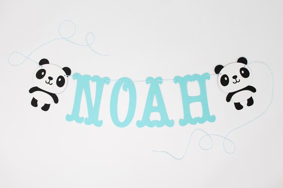 Panda Banner Custom Text/name Cute Panda Decoration Photo | Etsy