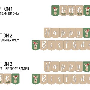 One Banner First Birthday Winter Theme Christmas Deer - Etsy