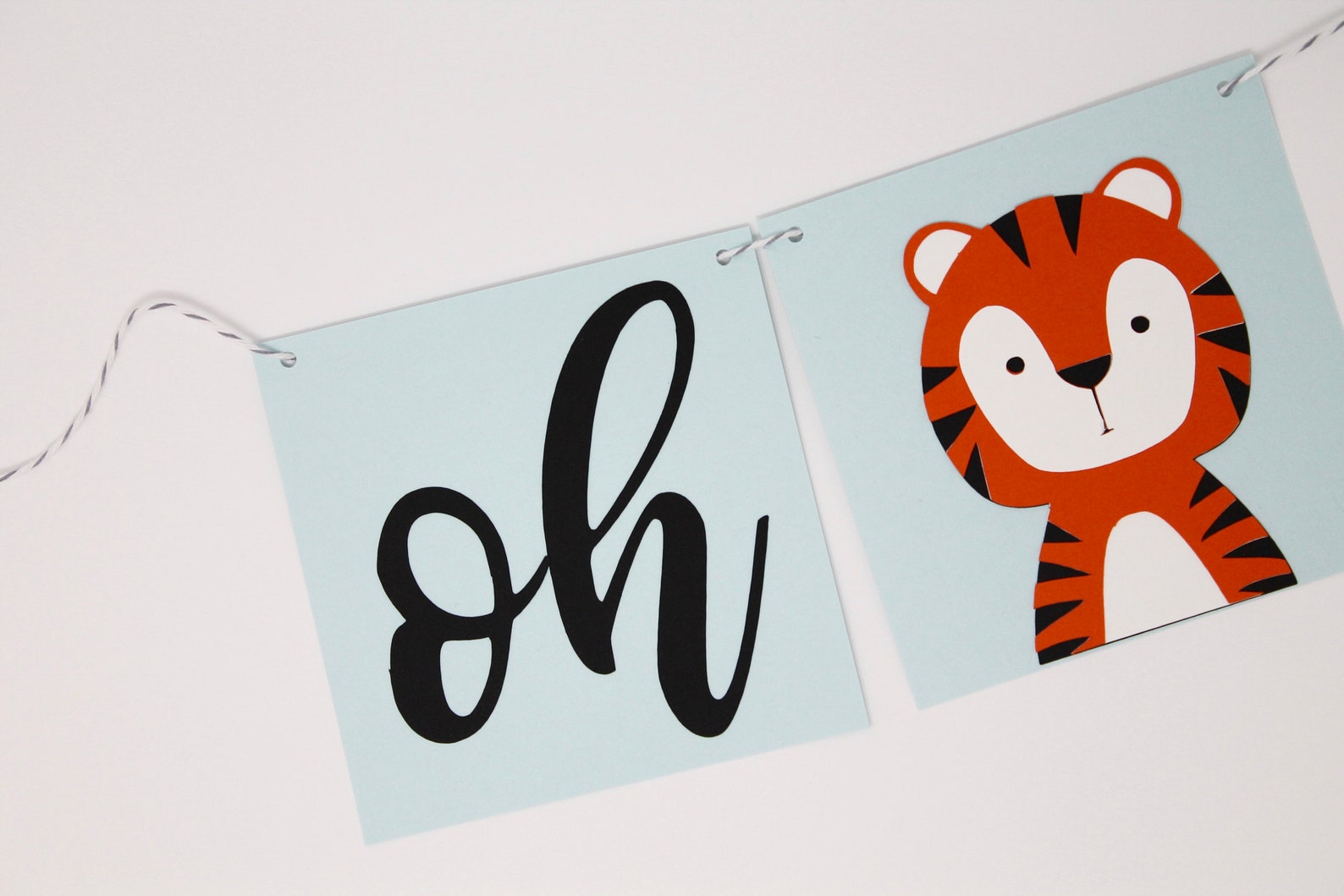 Tiger Banner Oh Baby Cursive Script Custom Colors Jungle - Etsy