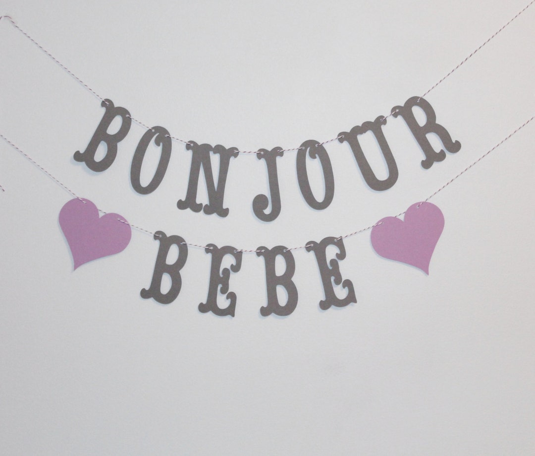 Bonjour Bebe or Bienvenue Bebe Banner Custom Colors French Baby Shower ...
