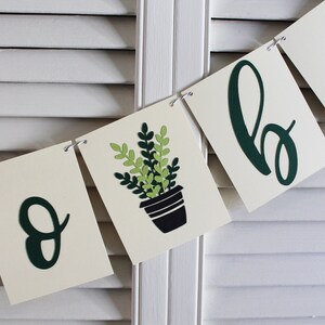 Bride to Be Banner Bridal Shower Sign With Plants Custom Colors Leafy ...