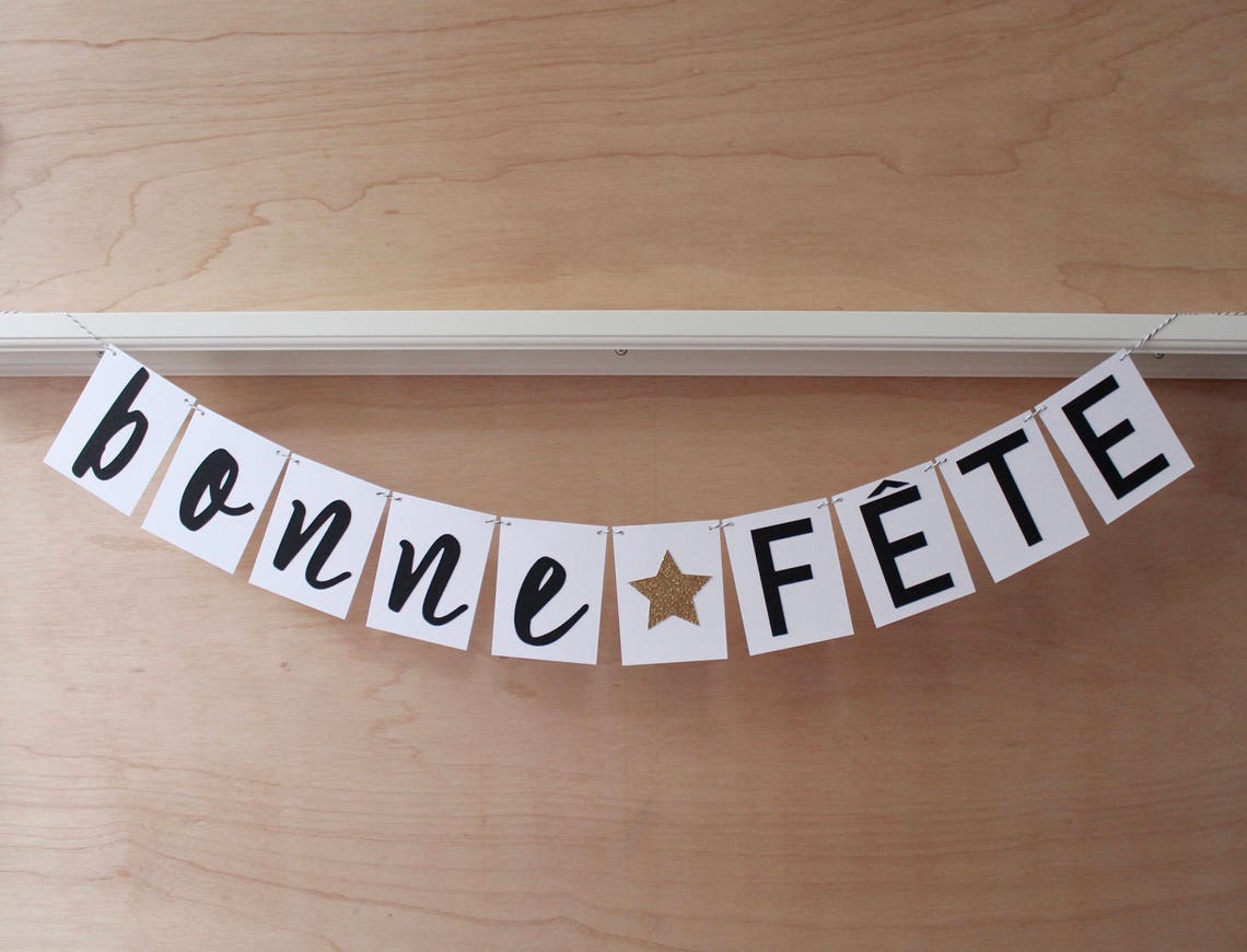 Bonne Fete or Bon Anniversaire Banner French Happy Birthday | Etsy Canada
