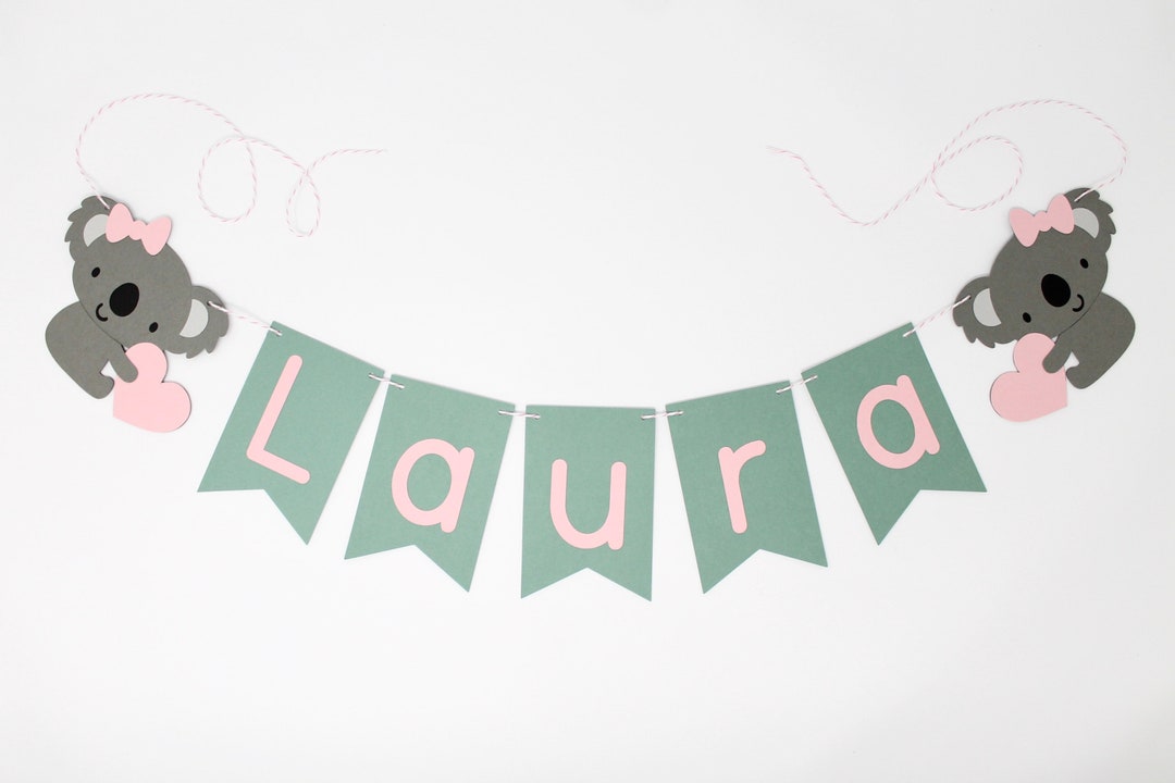 Koala Banner Custom Name Cute Koala Decoration With - Etsy