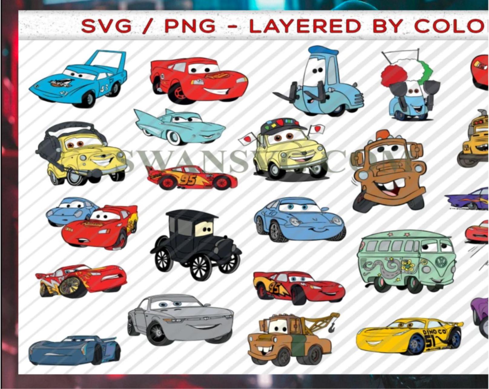 650 Mega Bundle CARS Png, Cars Png, Cars Birthday Png, Cars Party Png ...