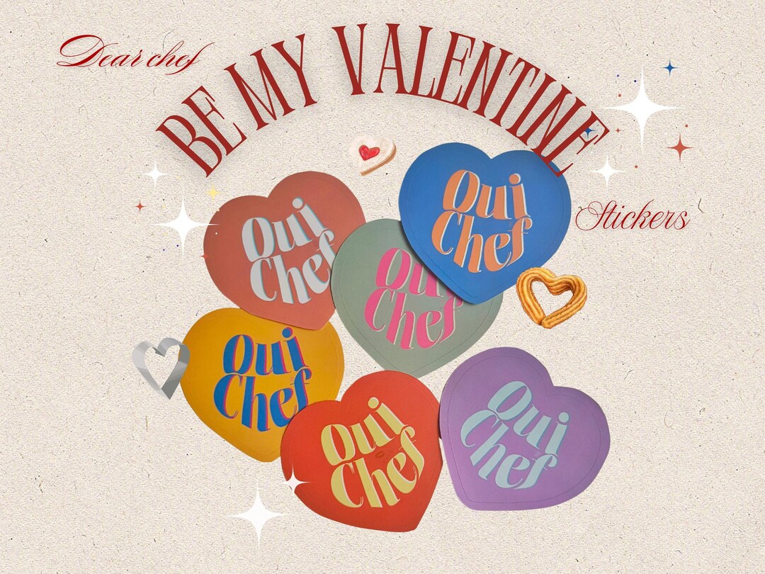 Oui Chef Stickers | Valentine's Day Gift, Culinary Love - Etsy