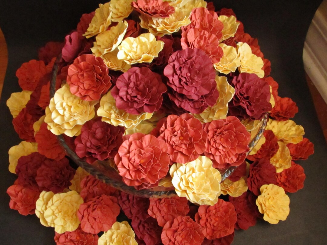 Handmade Paper Flowers: Bridal Charger Plate Decoration, Custom Colors ...