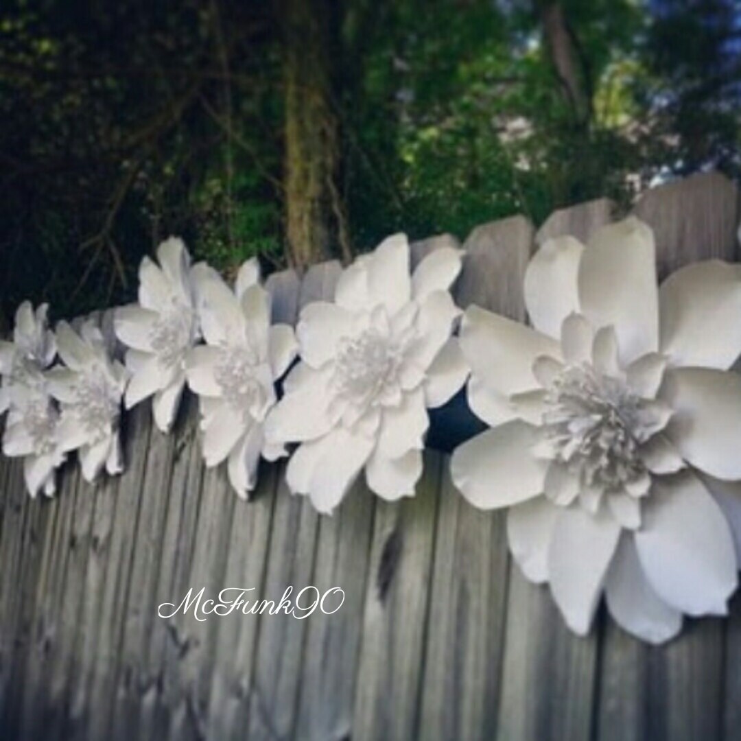 Weddings Large Handmade Paper Magnolia 10-18 Inch Flowers in the Color ...