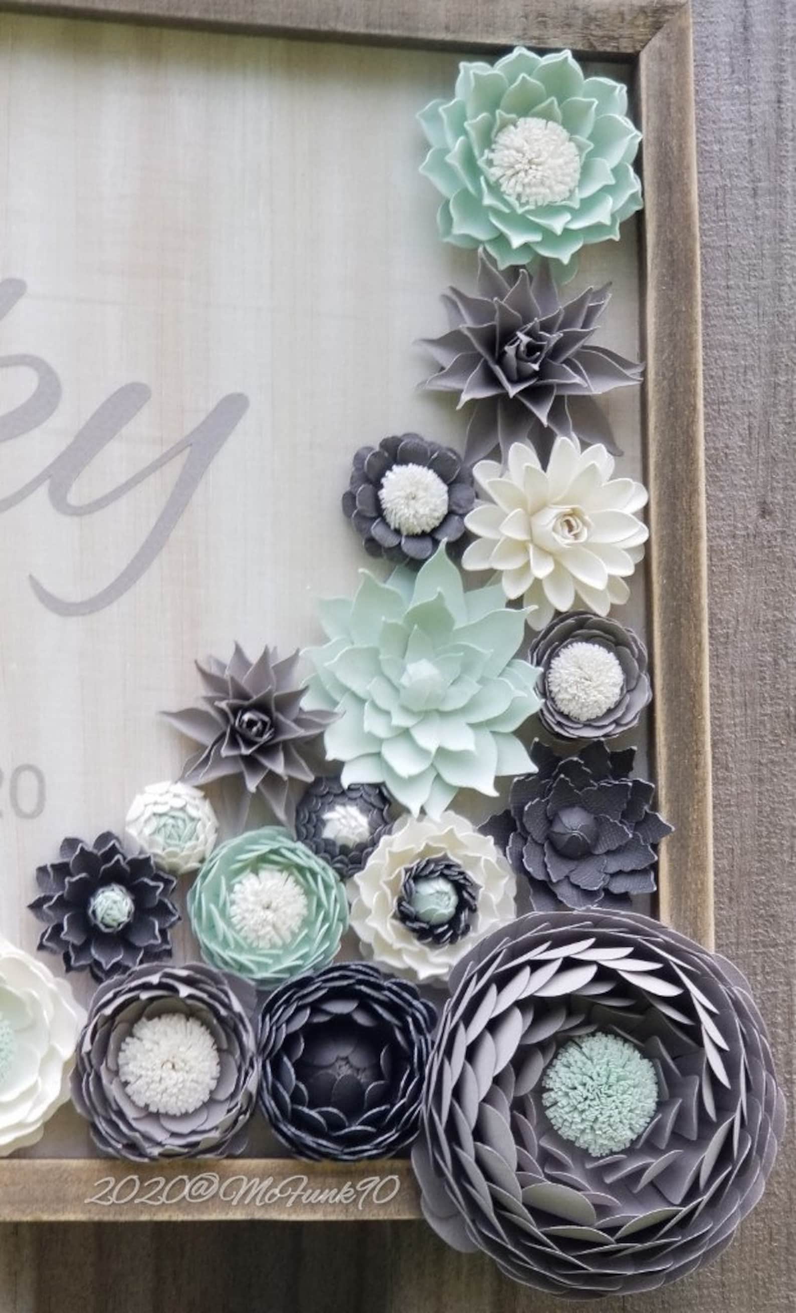 Custom Paper Flower Wall Art Anniversary Wedding Gift Office | Etsy