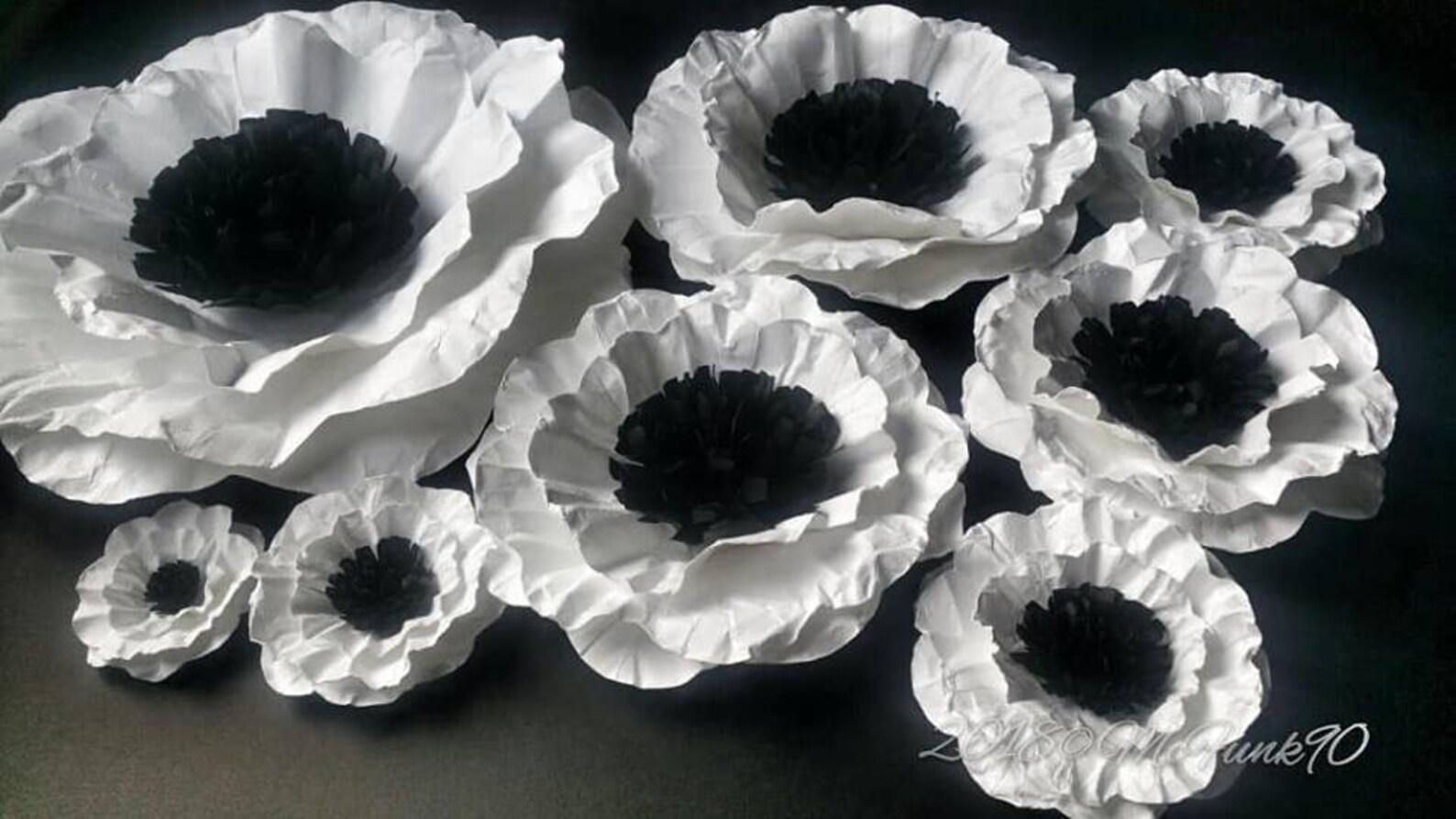 Weddings Handmade Large Paper Poppies 3 to 14 Inches Color of Your ...