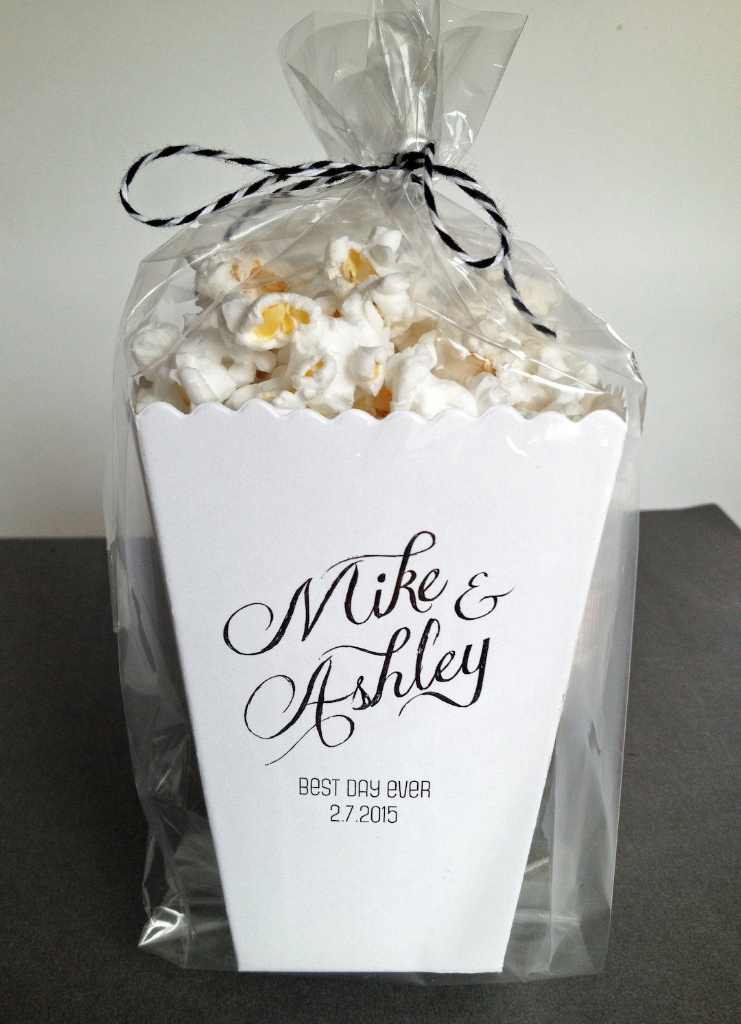 Custom Popcorn Box- Wedding Favor Gift Box-personalized Gift- Printed ...