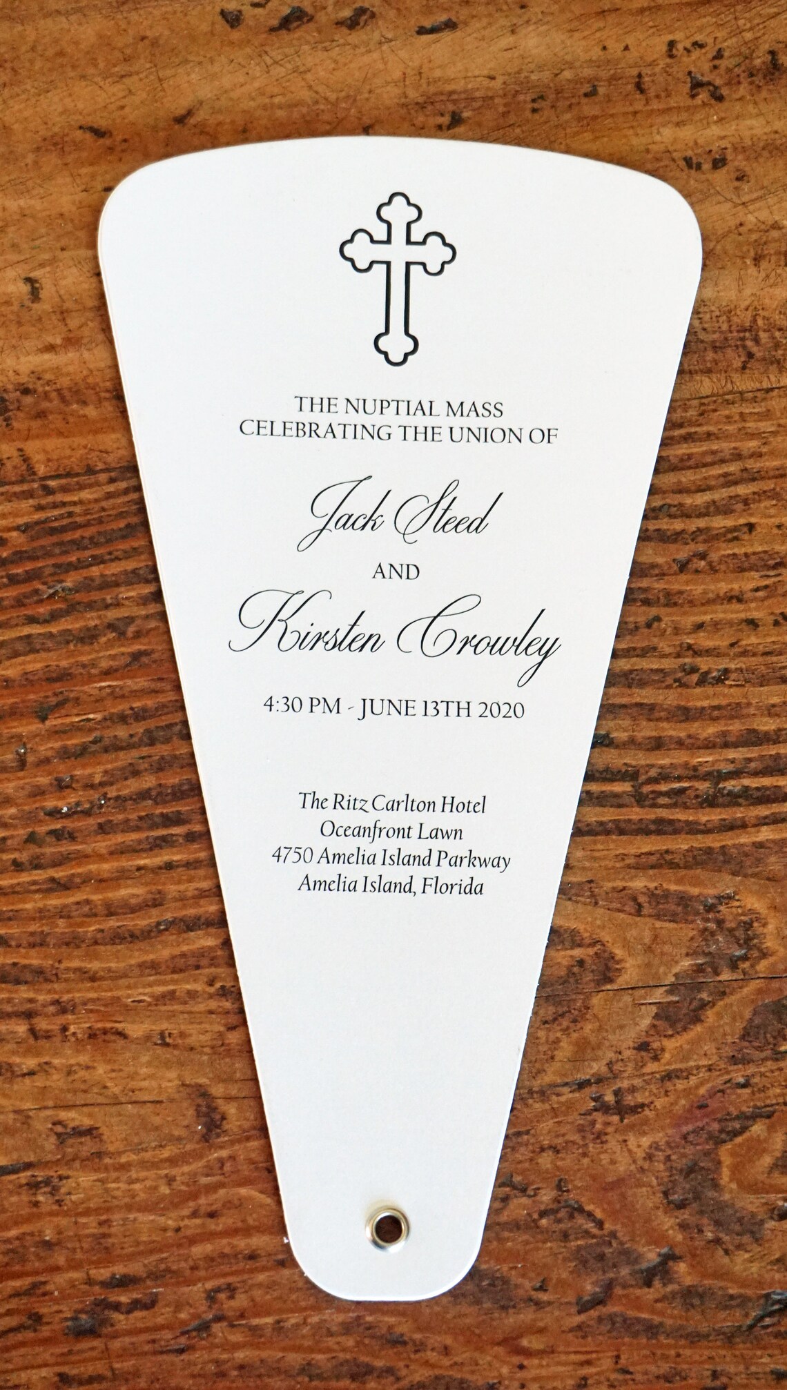 Christian Wedding Program- Wedding Fan Program With Cross Design ...