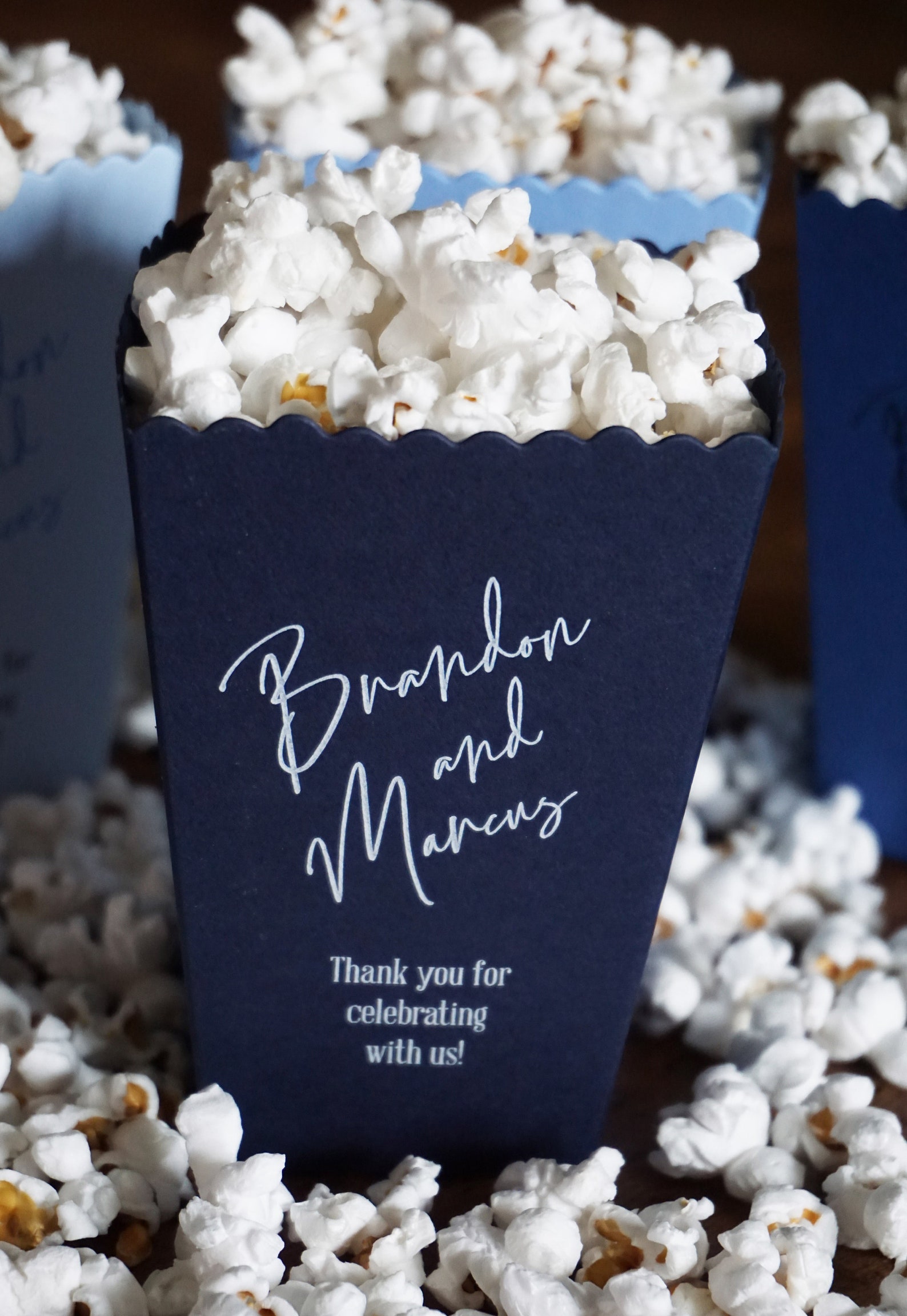 Blue Mini Popcorn Favor Box-popcorn Wedding Bar-custom Printed Mini ...