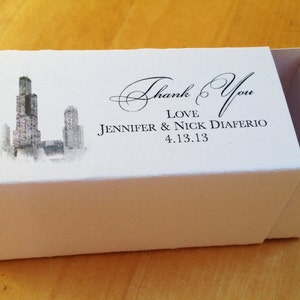 Custom Printed Wedding Chocolate Favor Box Chicago/willis/sears Tower ...