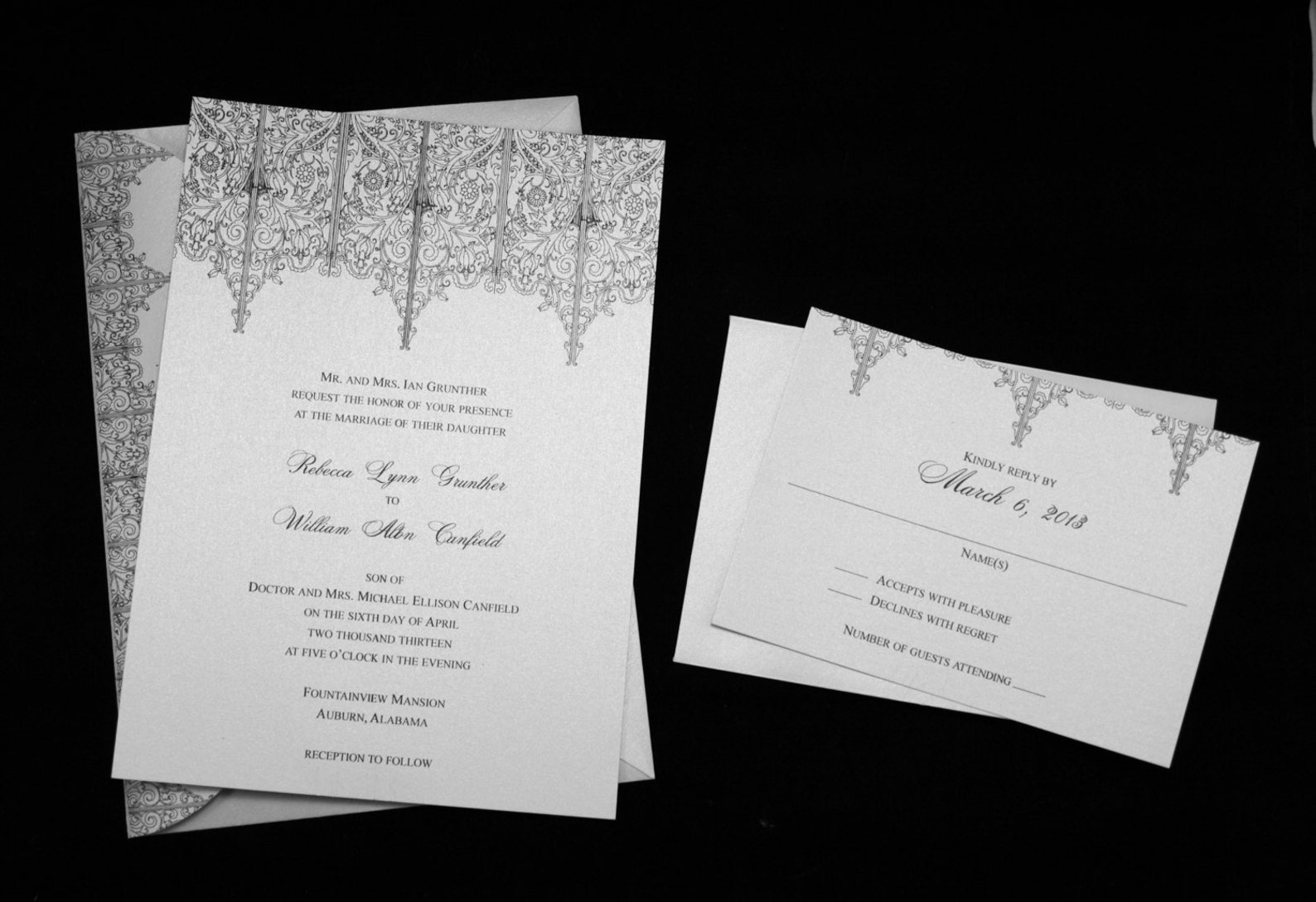 Gothic Architecture Wedding Invitation Set Ornamental Iron | Etsy