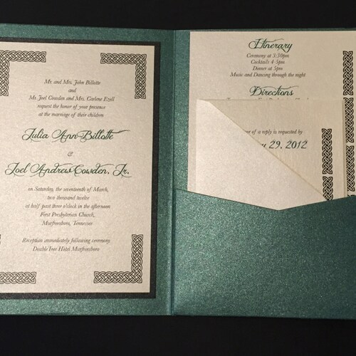 Irish Celtic Wedding Invitation Celtic Knot Wedding - Etsy