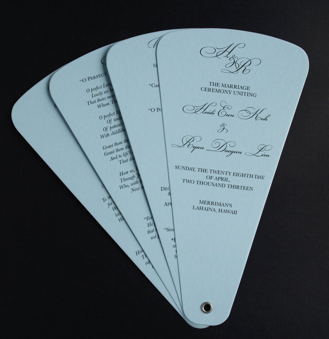 Wedding Program Fans - Petal Fan Programs - Fan Programs - Order of ...