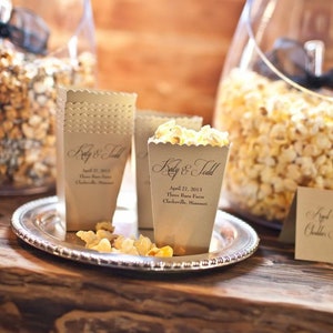 Wedding Favor Popcorn Box Wedding Popcorn Box Personalized - Etsy