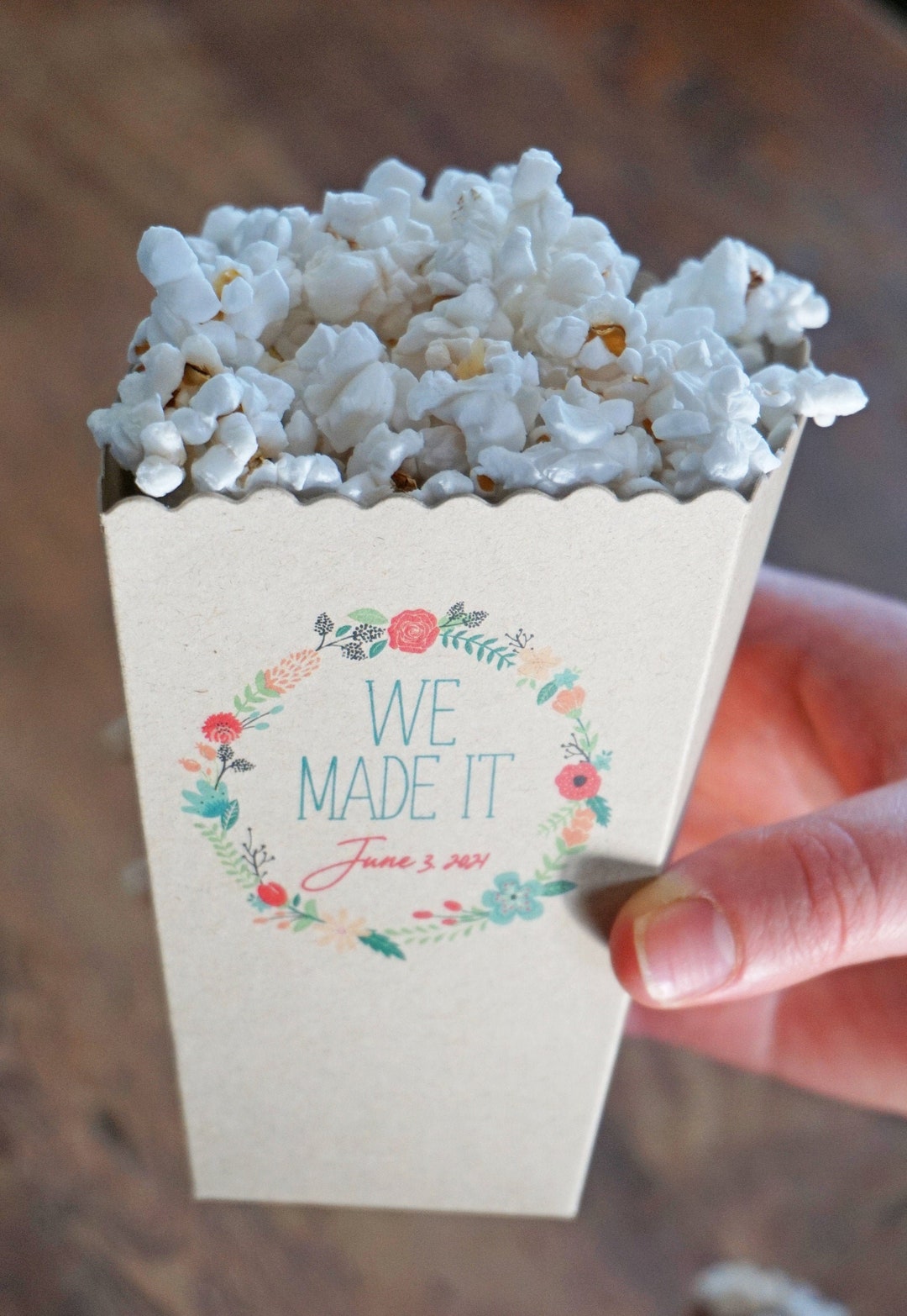 Wedding Popcorn Box - Personalized Wedding Favor - Personalized Favor ...