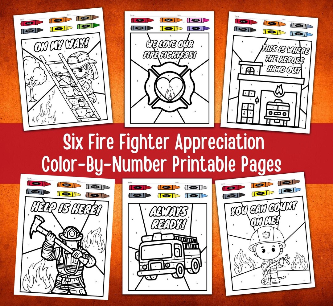 Printable Firefighter Art for Kids | DIY Easy Color-by-number Activity ...
