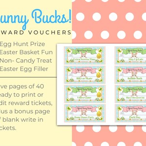 Editable Bunny Bucks Easter Coupons for Kids - Canva Template for ...