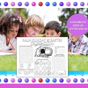 Printable Holy Week Activity Placemats Bundle for Kids - Palm Sunday ...