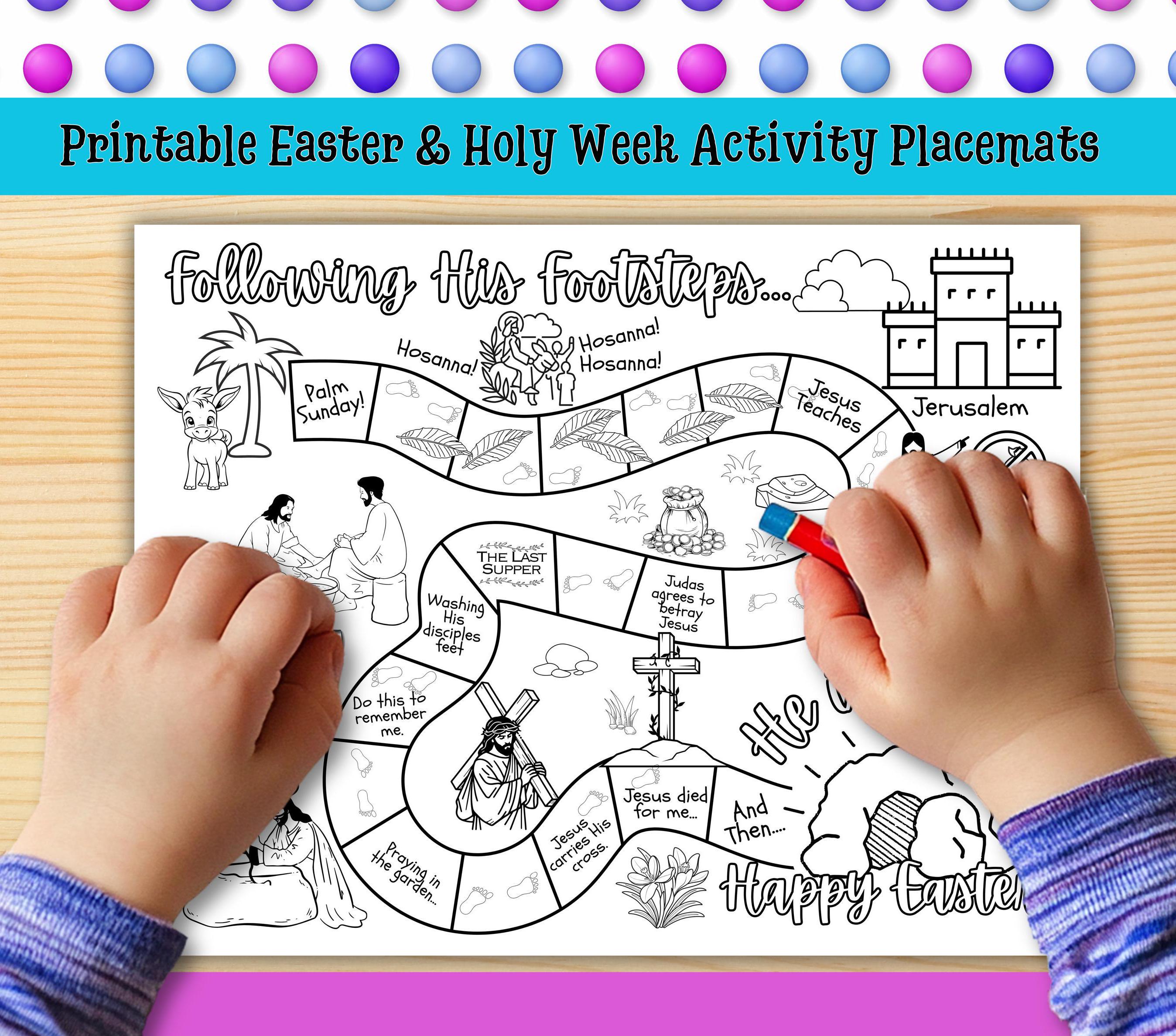 Printable Holy Week Activity Placemats Bundle for Kids - Palm Sunday ...