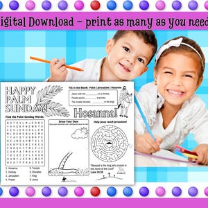 Printable Holy Week Activity Placemats Bundle for Kids - Palm Sunday ...