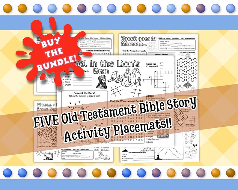 David and Goliath Printable Activity Placemat Page - Bible Story Games ...