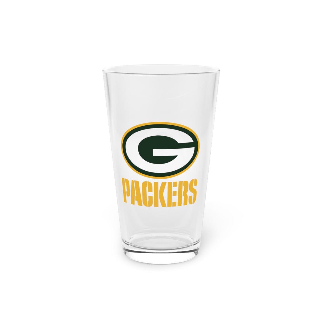 Green Bay Packers Pint Glass, Sports Barware, Game Day Beer Mug ...