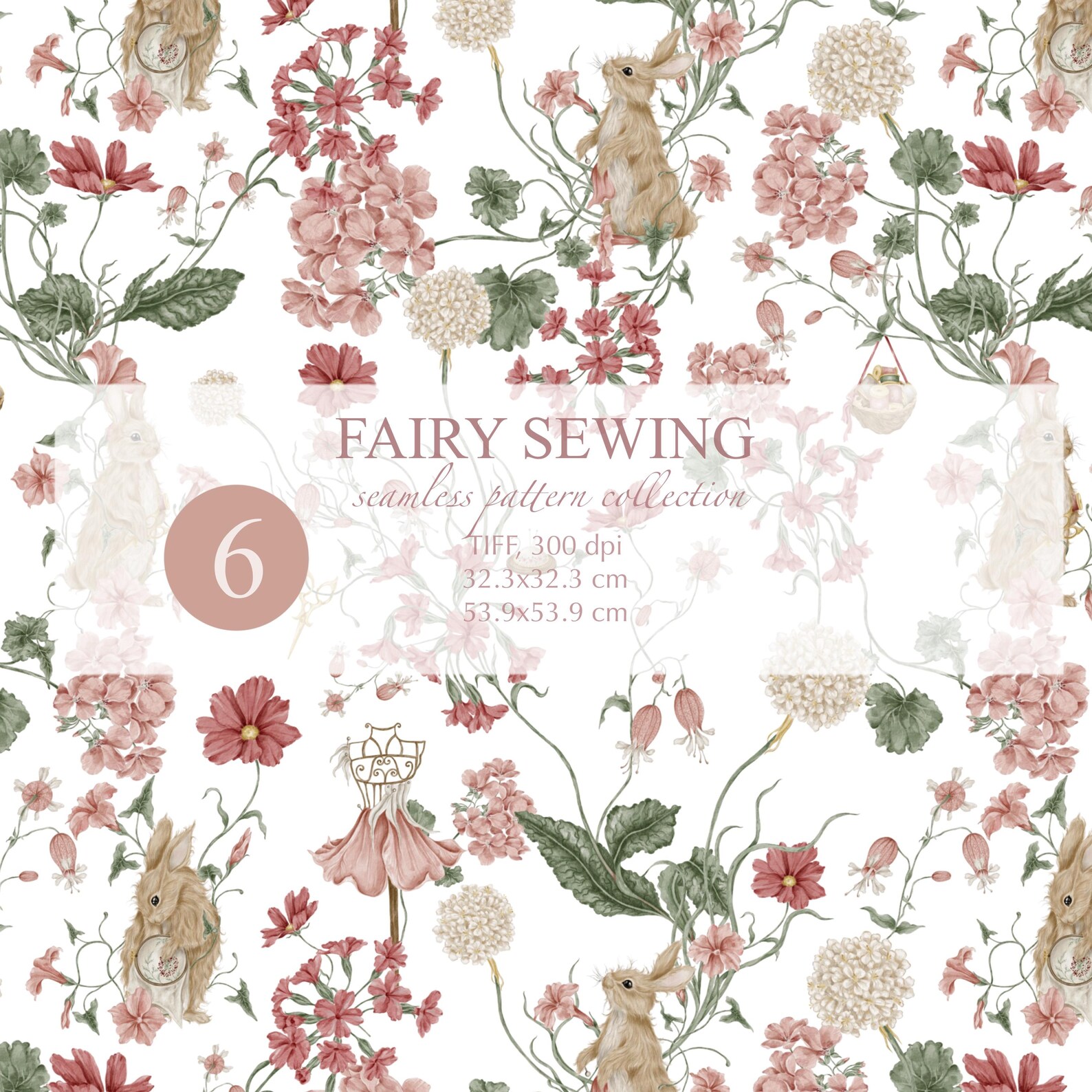 Seamless Rabbit Pattern, Cute Bunny Patterns, Kids Digital Paper ...