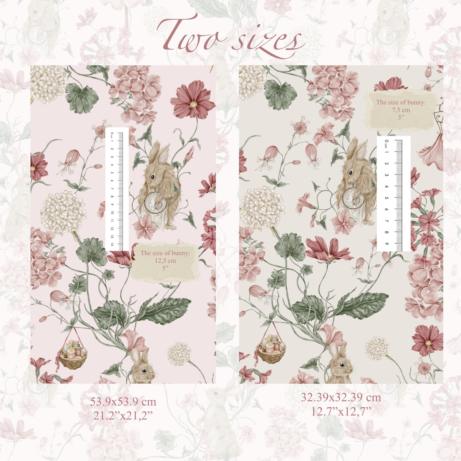 Seamless Rabbit Pattern, Cute Bunny Patterns, Kids Digital Paper ...