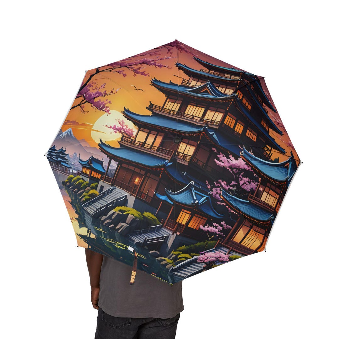Mount Fuji Cherry Blossom Scenic Retreats #5 Semi-automatic Foldable ...