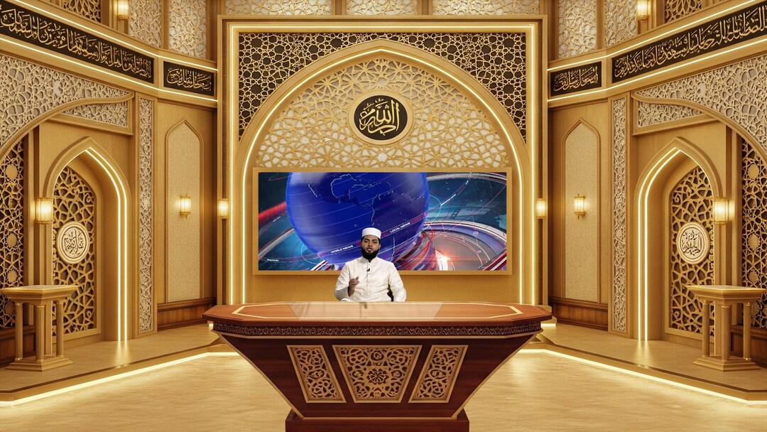 Professional Virtual Studio Set for Vmix, Talk Show & News Set -0007 - Etsy