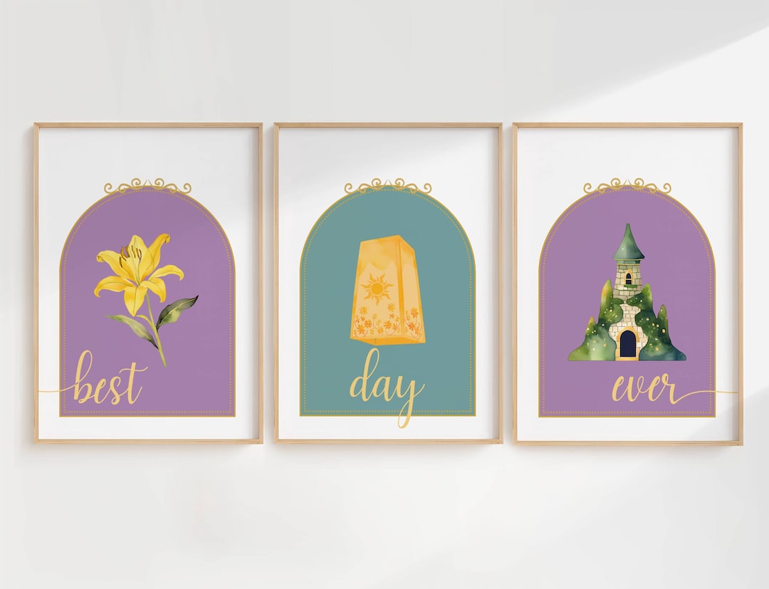 Tangled Nursery Print Set – Disney Rapunzel Inspired Decor (digital ...
