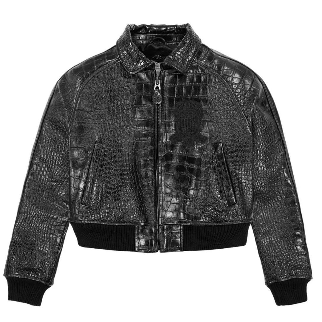 Women's Avirex LIMITED EDITION Croc Cropped Icon Leather Jacket NWT - Etsy