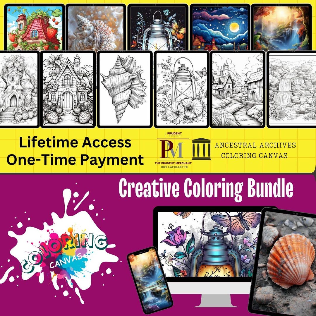 Creative Coloring Pack 1200+ Editable Printable Coloring Pages | High ...