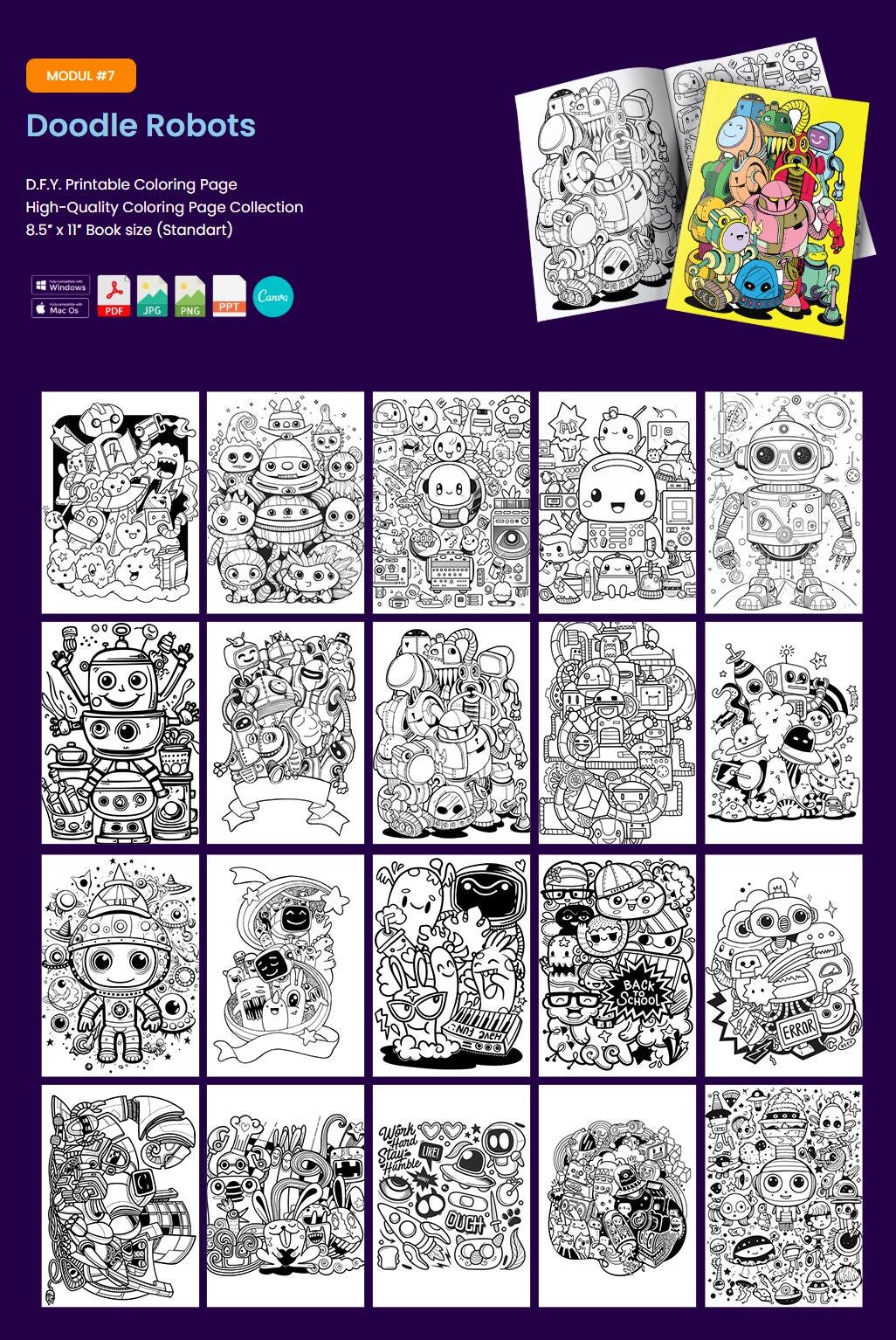 Doodles Coloring Pack: 350+ Editable Printable Coloring Pages | High ...