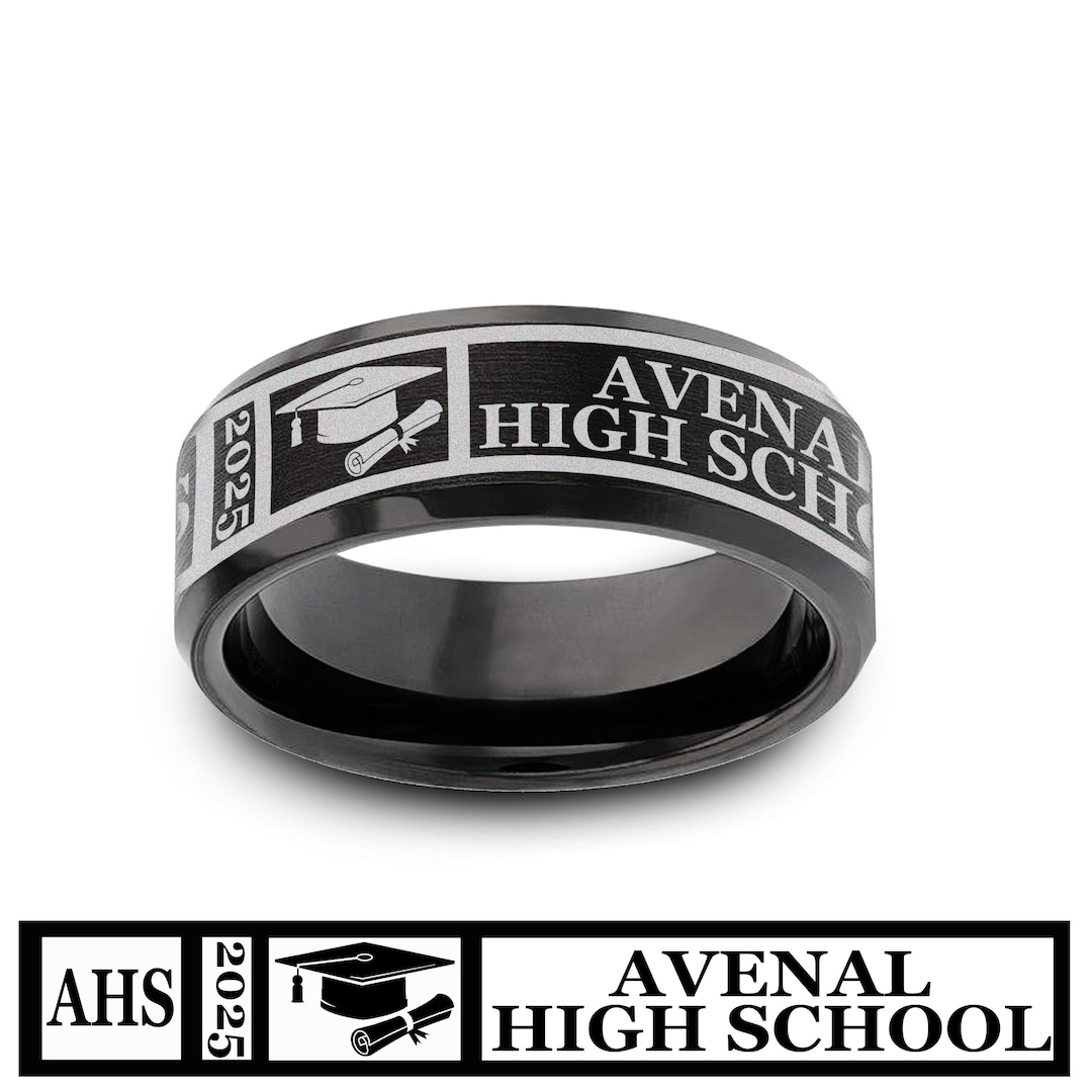 Custom Graduation Ring High School Class Ring College Class Band Ring College Ring