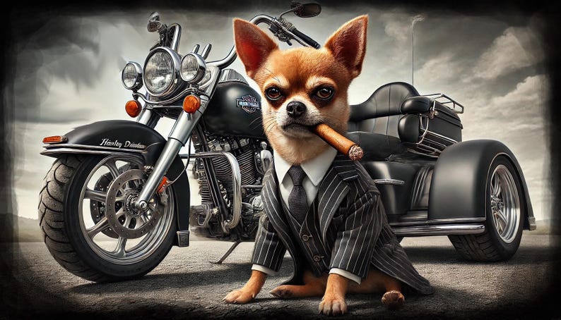 Chihuahua Harley Davidson Motorcycle Cigar Biker Etsy