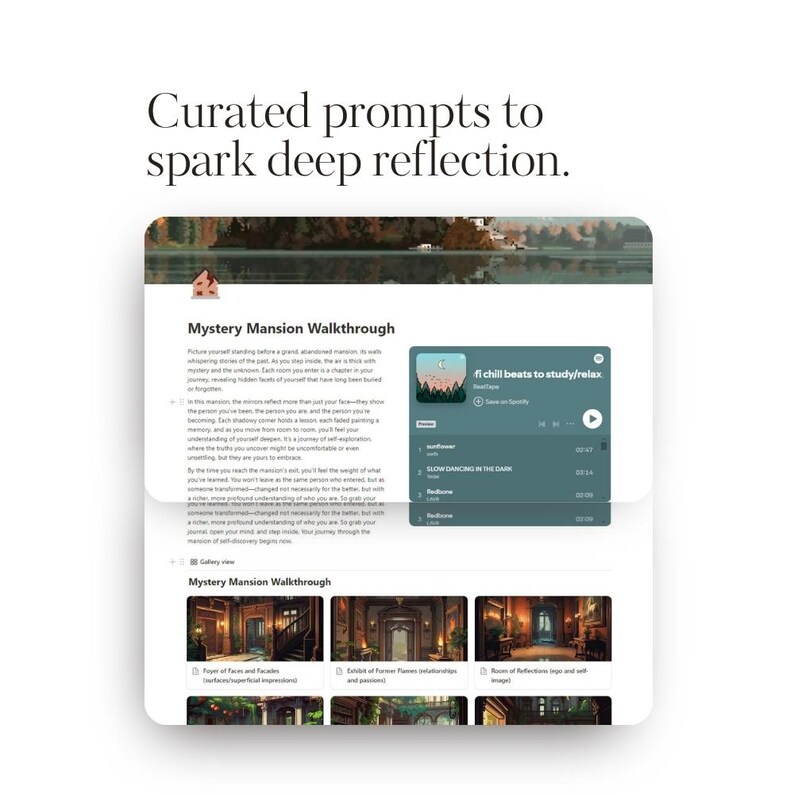 Ultimate Notion Journal Template Self-discovery Writing Prompts Guided Digital Journaling ...