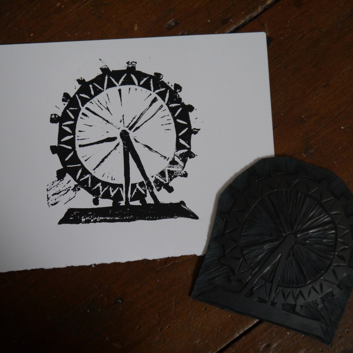 Iconic London London Eye Linocut Print - Etsy